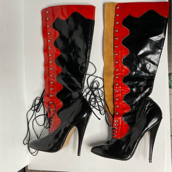 Vintage | Shoes | Patent Leather Vintage High Heel Boots 46 | Poshmark